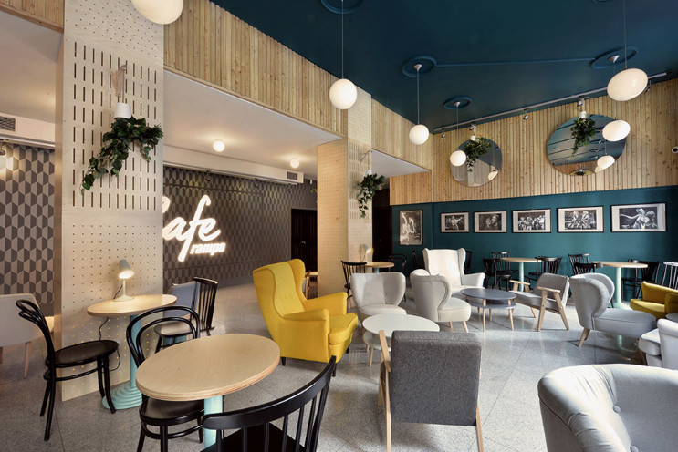 Cafe Rampa - Aranżacje hoteli, restauracji, biur - Sztuka Wnętrza