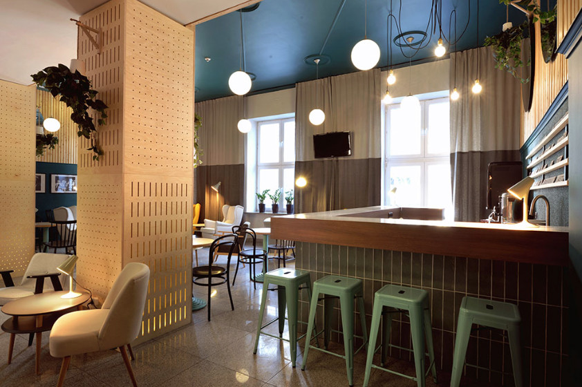 Cafe Rampa - Aranżacje hoteli, restauracji, biur - Sztuka Wnętrza